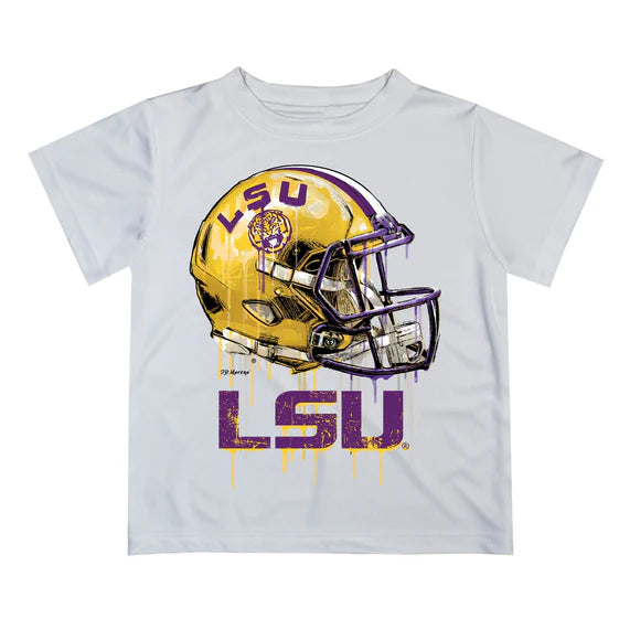 LSU DriFit Football Helmet Drip Shirt-White – banburycrosskids